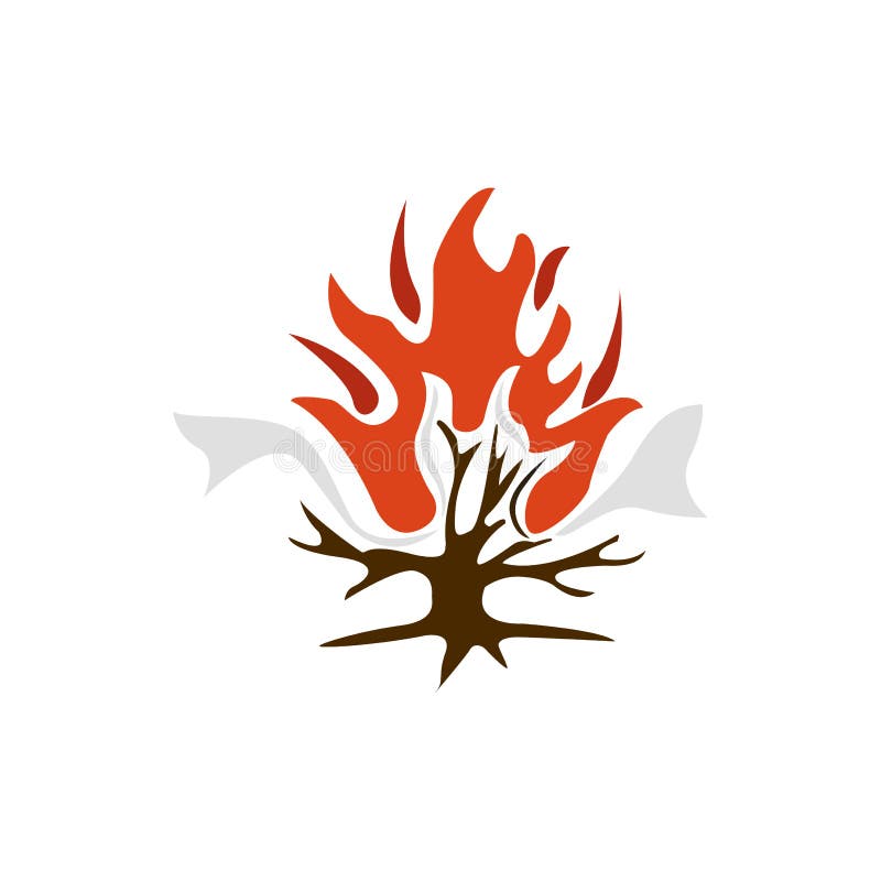 Icon of a Burning Tree, Vector Illustration Stock Vector - Illustration ...