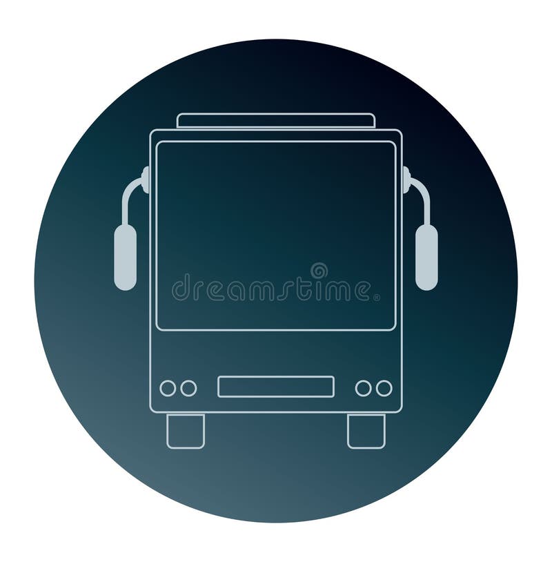 Icon of Bus in Blue Dark Background Vector Stock Vector - Illustration ...