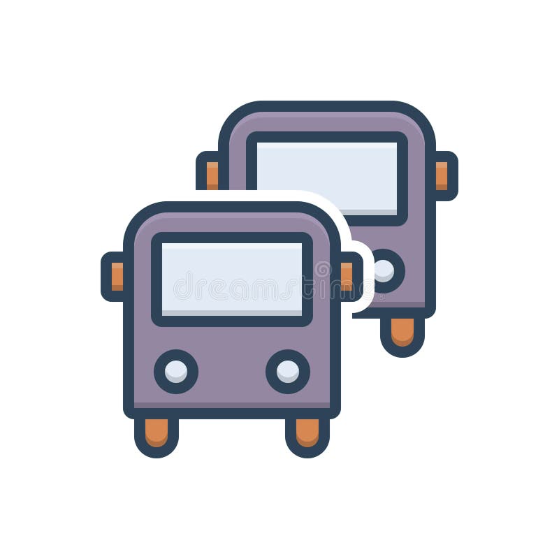 Color Illustration Icon for Buses, Transport and Commercial Stock ...