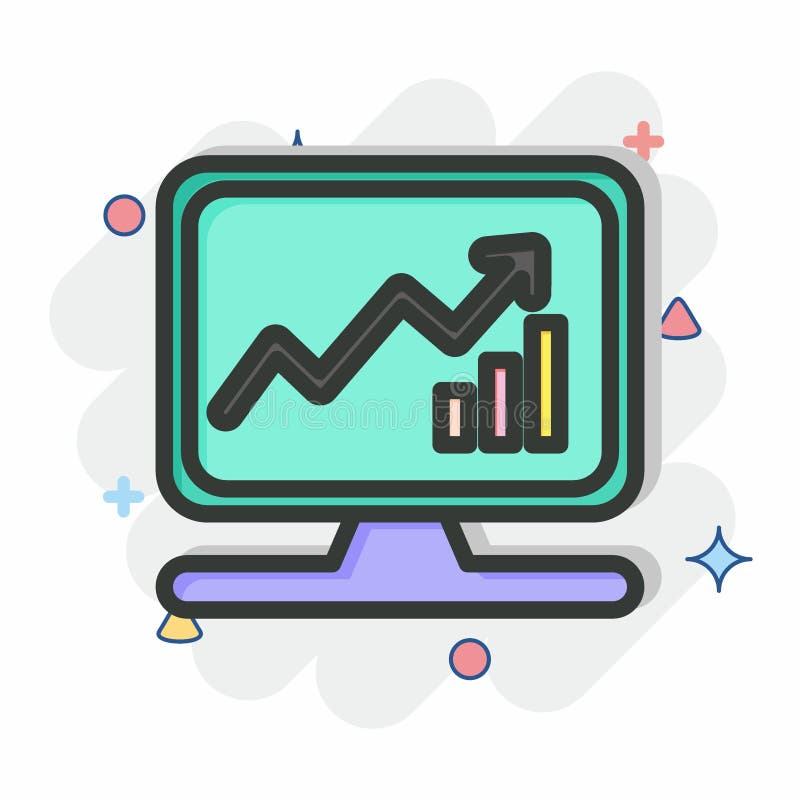 Icon Business Analytics. Related To Machine Learning Symbol. Comic ...