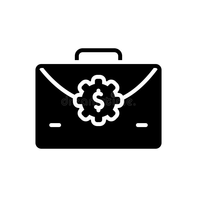 Black Solid Icon for Business Case, Business and Compact Stock Vector ...