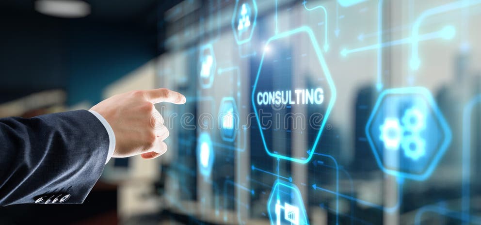 Icon Business Consulting Concept on the Virtual Screen Stock ...