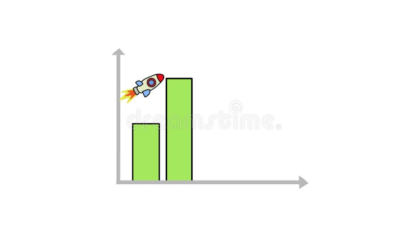 Icon Business Graph with Arrow Business Growth Concept with Rocket ...