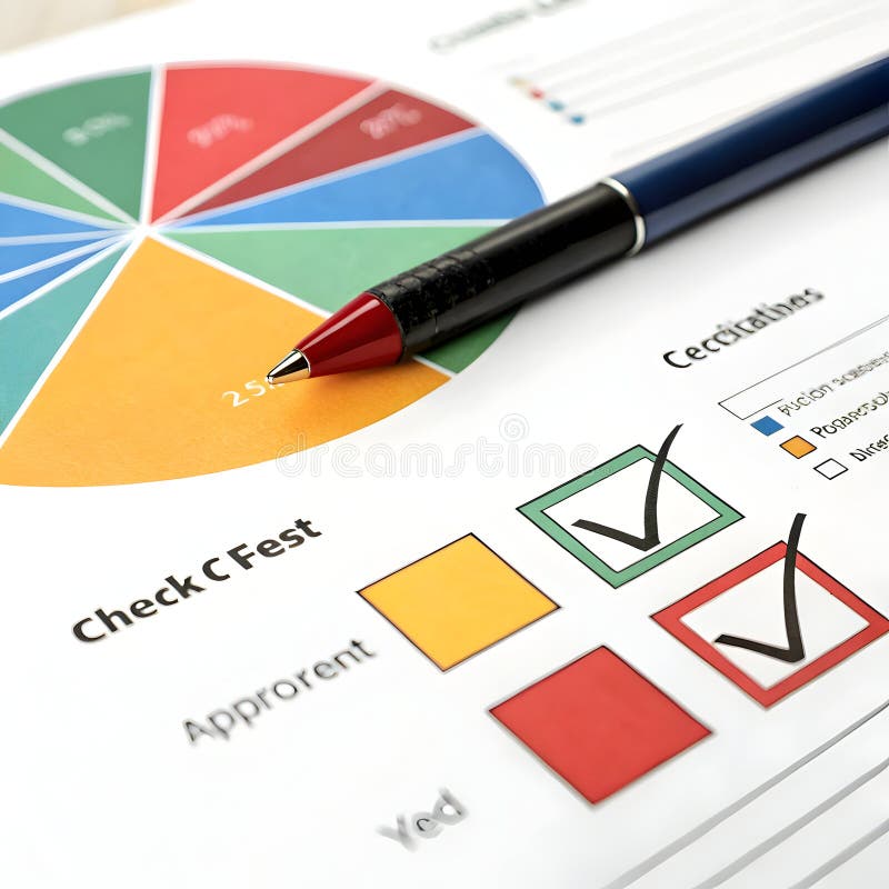 Business Pie Chart with Check Mark Icon Stock Illustration ...