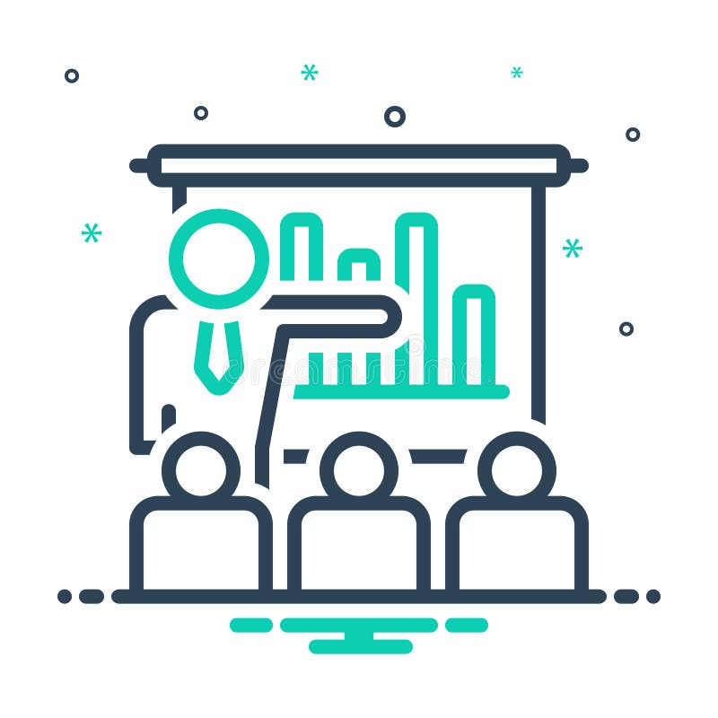 Mix Icon for Business Presentation with Bars Graphic, Demonstration and ...