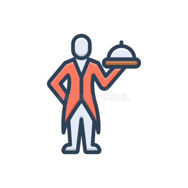 Color Illustration Icon for Butler, Servant and Man Stock Vector ...
