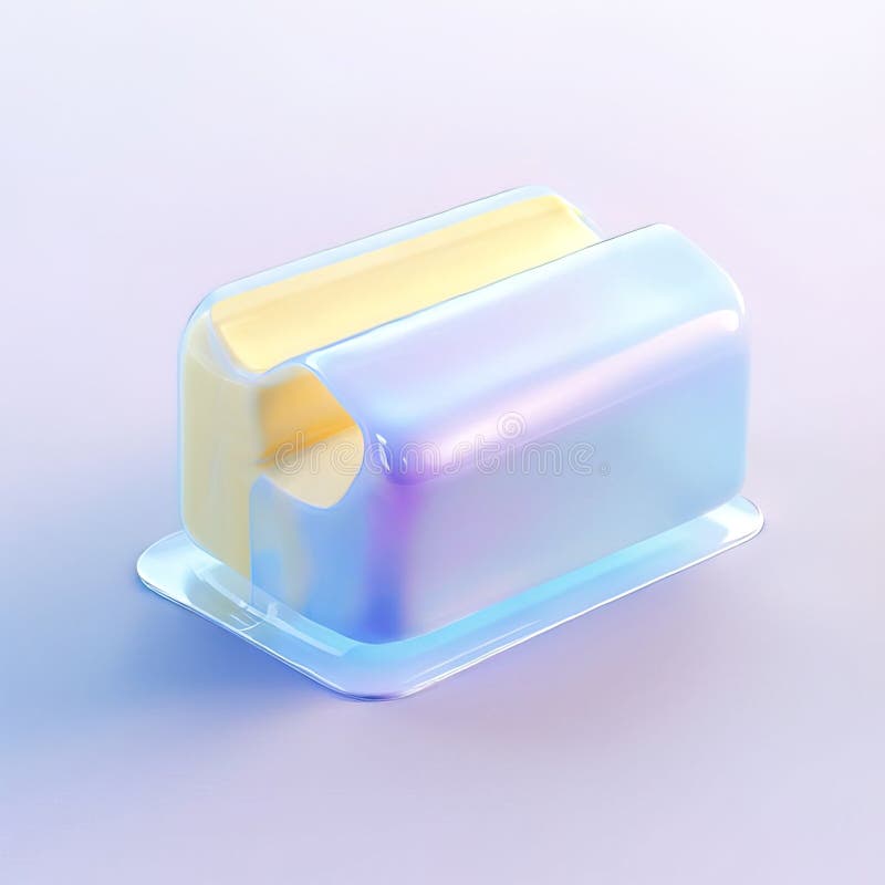 Icon of Butter, Glossy Glass Style Illustration Stock Illustration ...