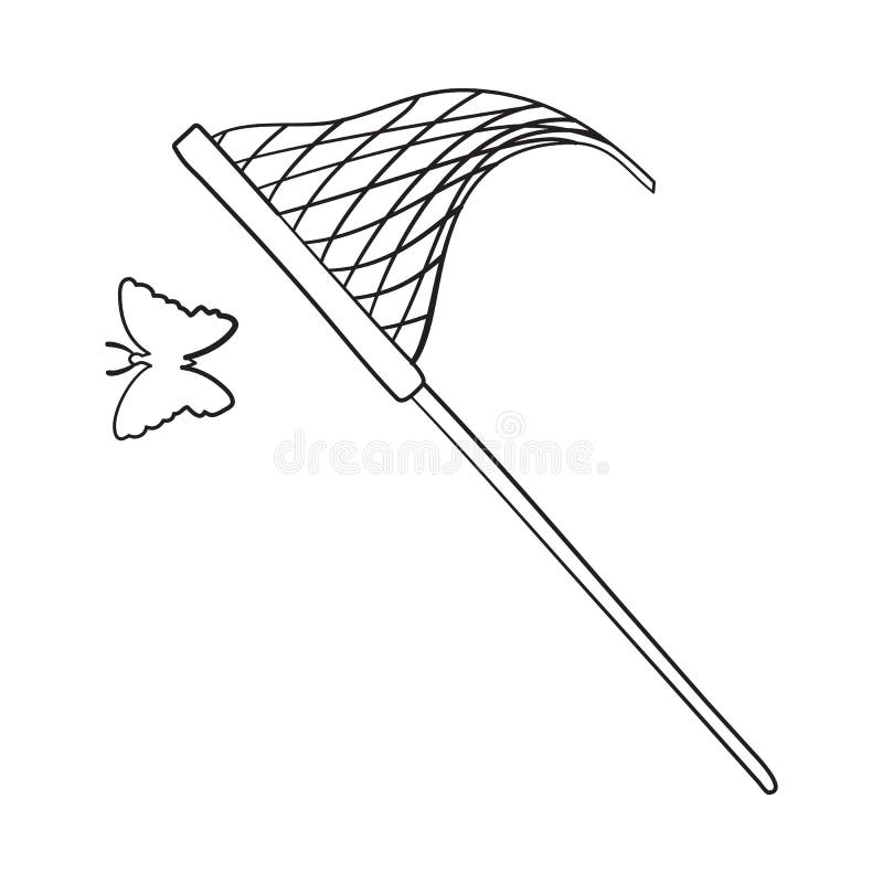 Icon of butterfly net stock vector. Illustration of rope - 124236039