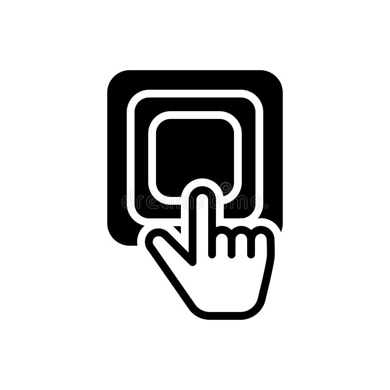 Black Solid Icon for Button, Click and Play Stock Vector - Illustration ...