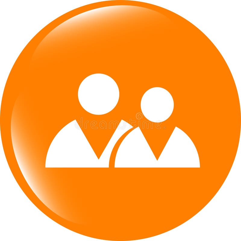 Icon Button with Office People Inside, Isolated on White Stock ...