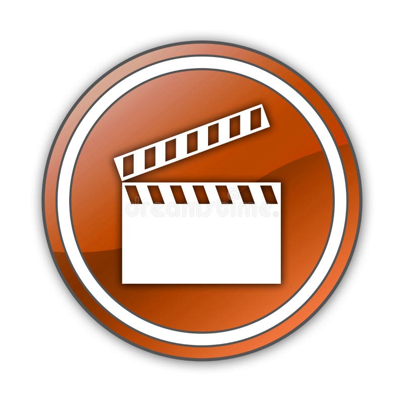 Icon, Button, Pictogram Clapperboard Stock Illustration - Illustration ...
