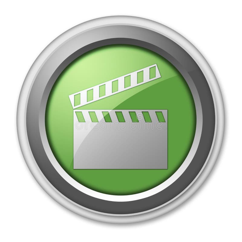 Icon, Button, Pictogram Clapperboard Stock Illustration - Illustration ...