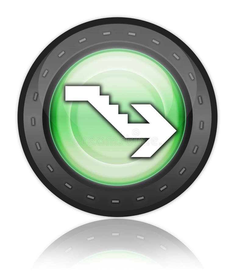 Icon, Button, Pictogram Downstairs Stock Illustration - Illustration of ...