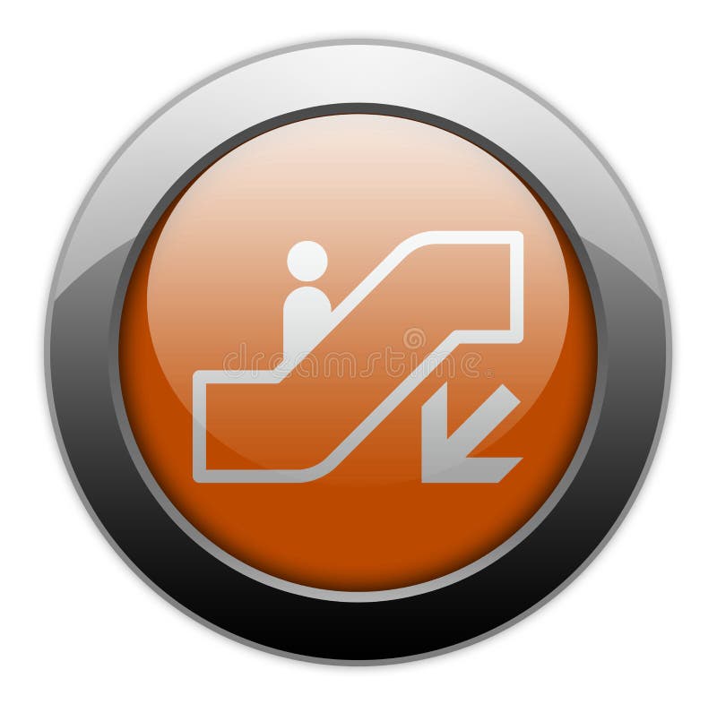 Icon, Button, Pictogram Escalator Down Stock Illustration ...