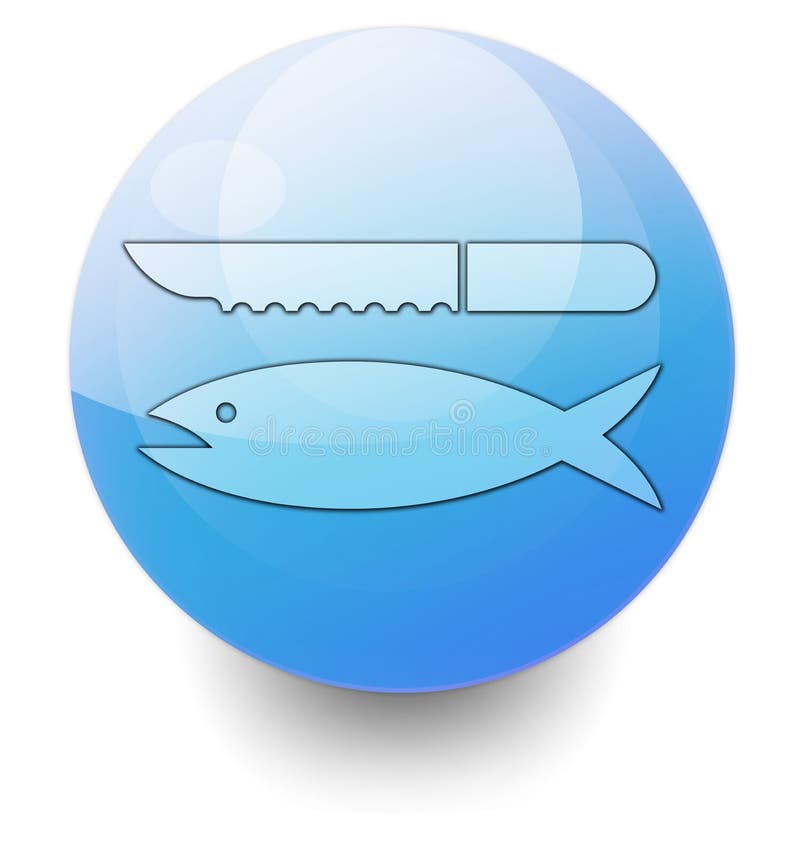 Icon, Button, Pictogram Fish Cleaning Stock Illustration - Illustration ...