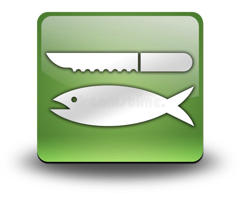 Icon, Button, Pictogram Fish Cleaning Stock Illustration - Illustration ...