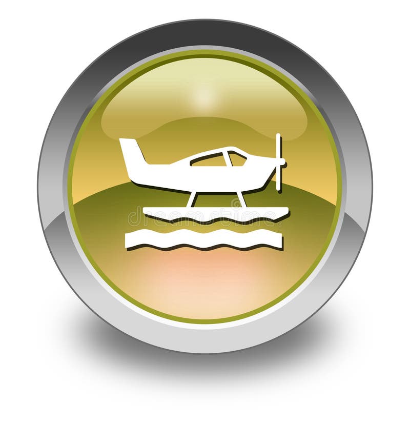 Icon, Button, Pictogram Seaplane Stock Illustration - Illustration of ...