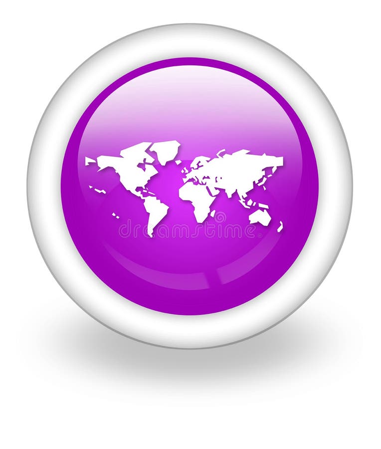 Icon, Button, Pictogram World Map Stock Illustration - Illustration of ...
