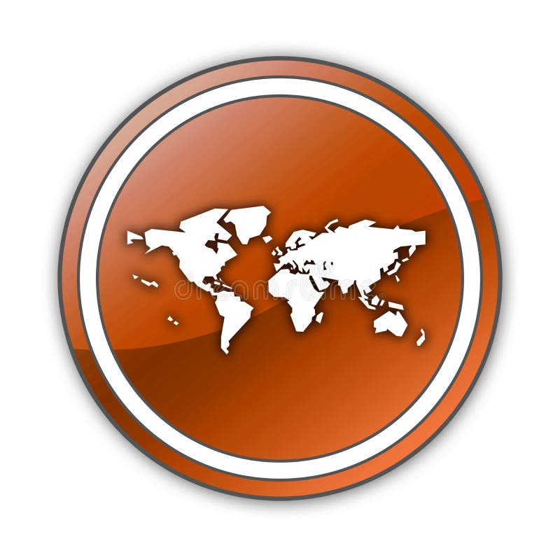 Icon, Button, Pictogram World Map Stock Illustration - Illustration of ...