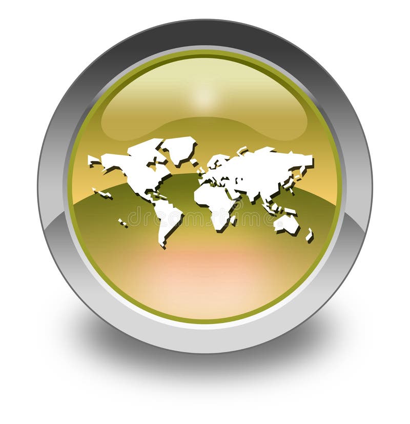 Icon, Button, Pictogram World Map Stock Illustration - Illustration of ...