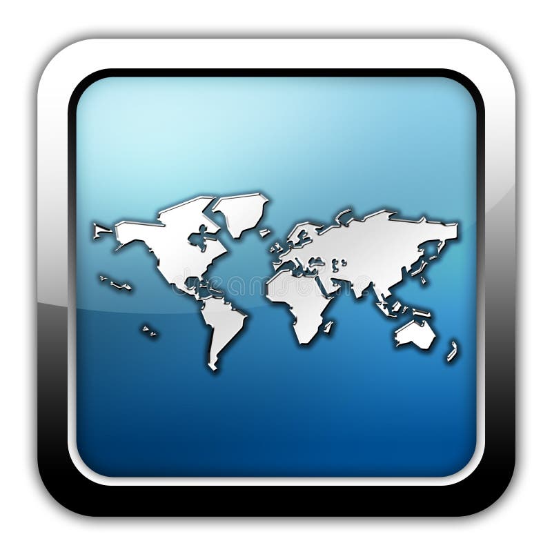 Icon, Button, Pictogram World Map Stock Illustration - Illustration of ...