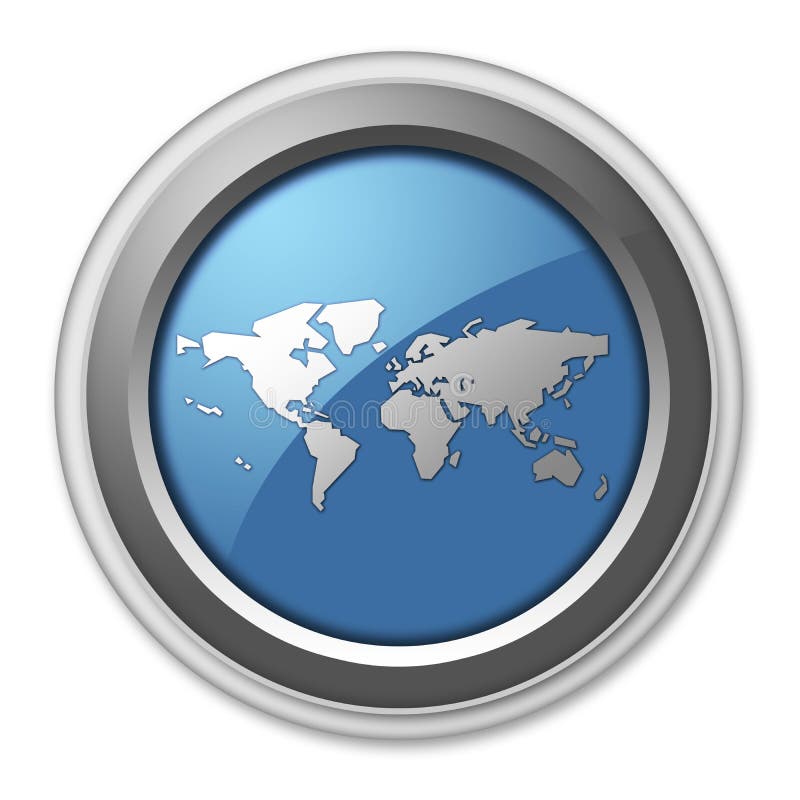 Icon, Button, Pictogram World Map Stock Illustration - Illustration of ...