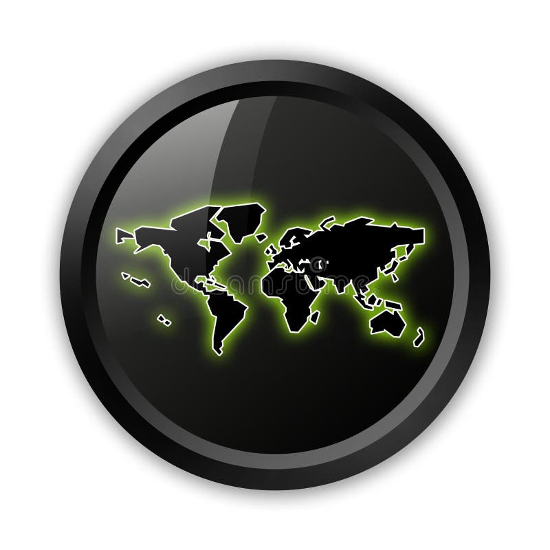 Icon, Button, Pictogram World Map Stock Illustration - Illustration of ...