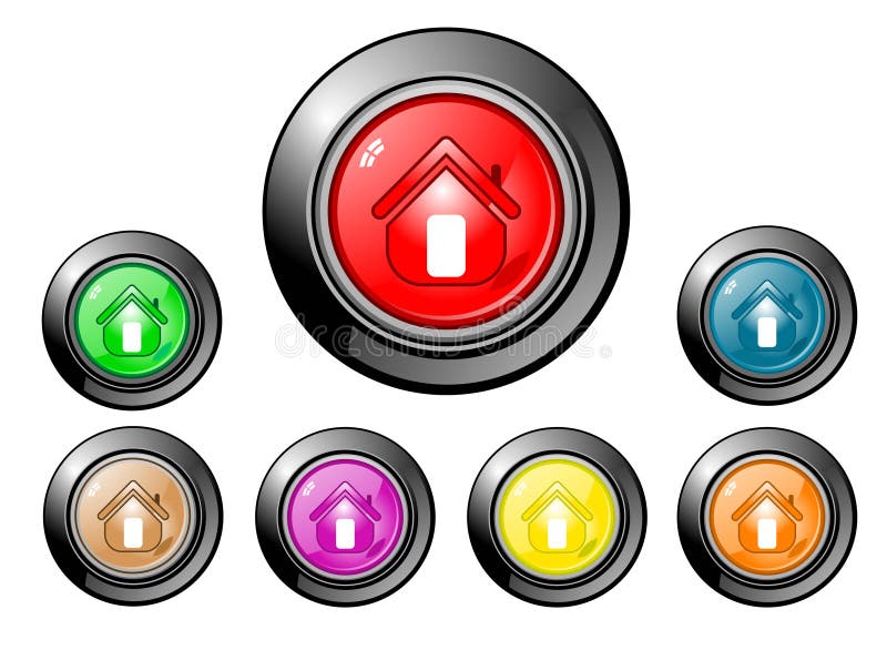 Icon Button Series - Home stock illustration. Illustration of home ...