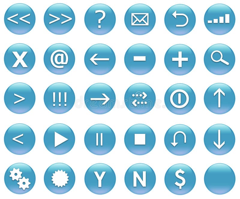 Icon Button Set for Navigation Stock Illustration - Illustration of ...