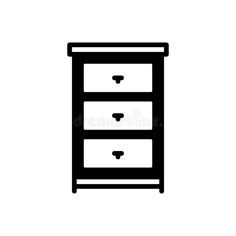 Black Solid Icon for Cabinet, Drawer and Furniture Stock Vector ...