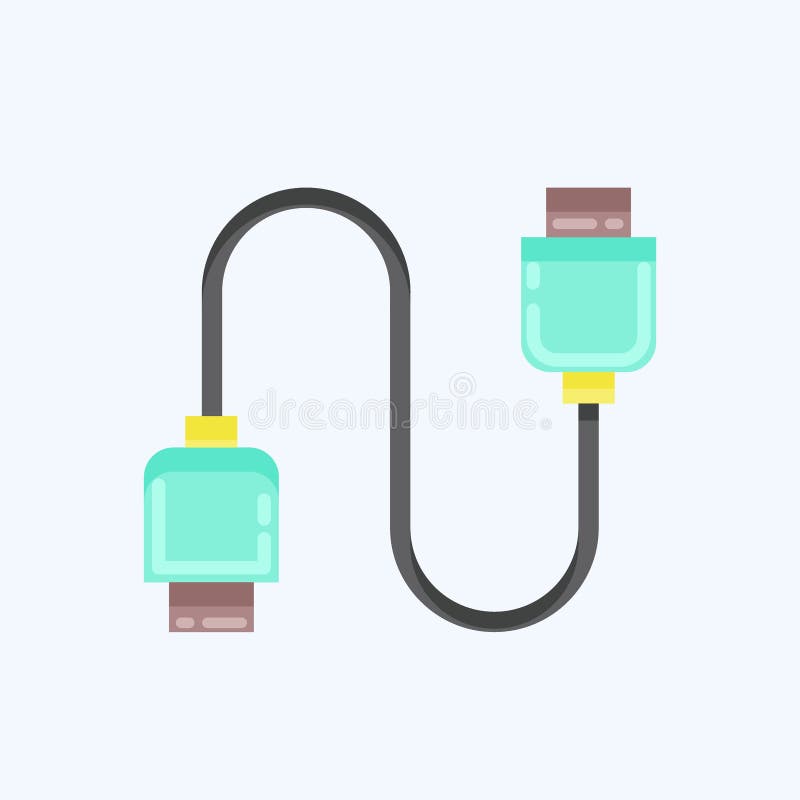 Icon Cable. Suitable for Computer Components Symbol. Flat Style. Simple ...