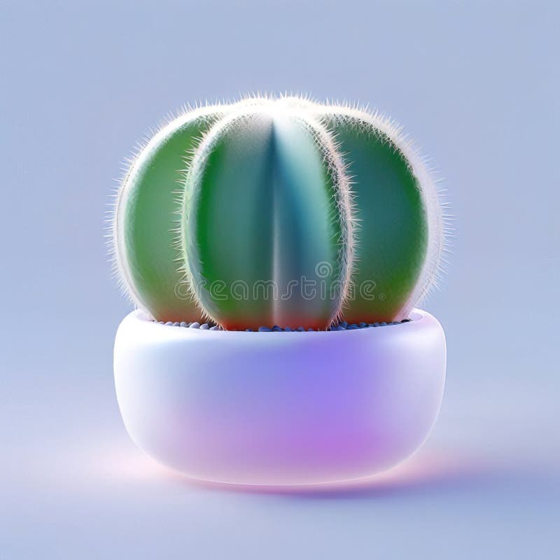 Icon of Cactus, Glossy Glass Style Illustration Stock Illustration ...