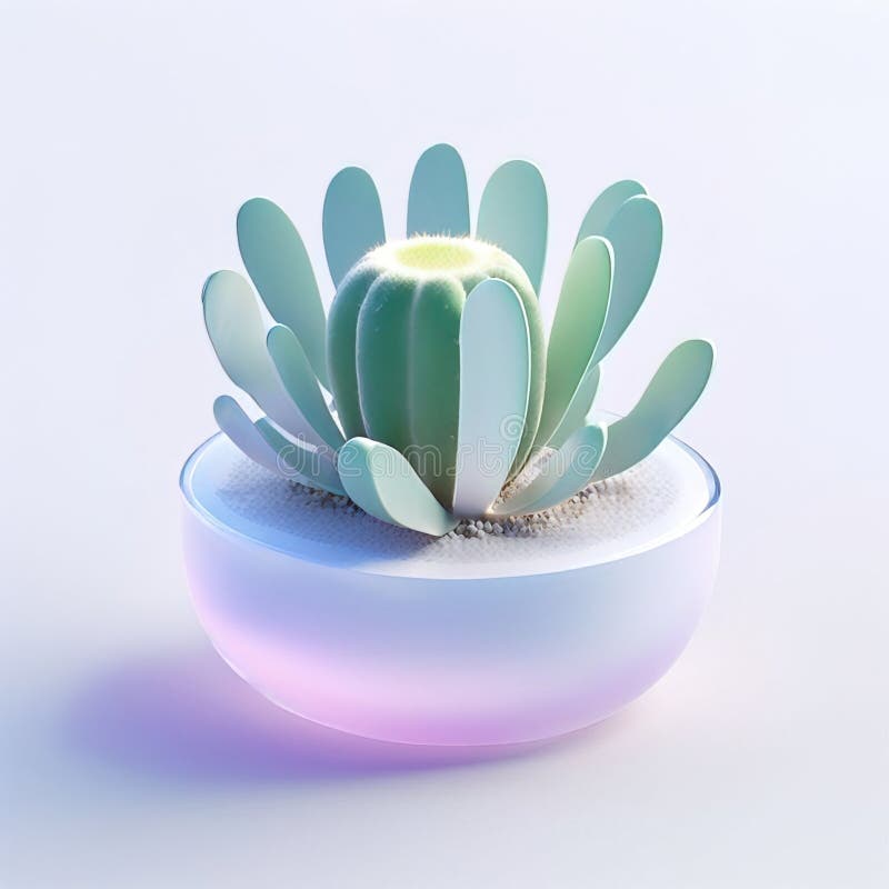 Icon of Cactus, Glossy Glass Style Illustration Stock Illustration ...