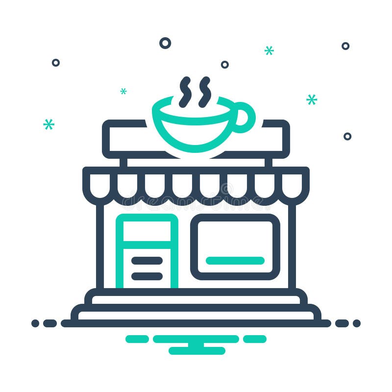 Mix Icon for Cafe, Outlet and Shop Stock Vector - Illustration of ...