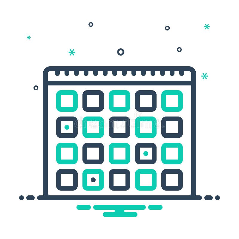 Mix Icon for Cal, Calendar and Reminder Stock Vector - Illustration of ...