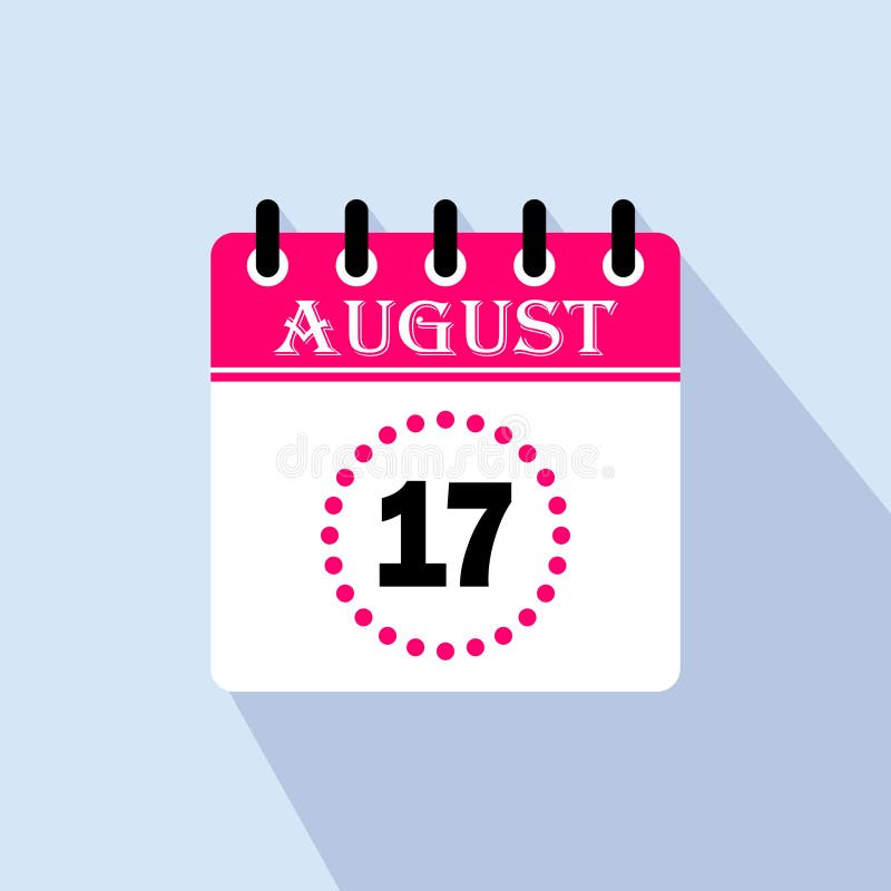 Icon Calendar Day - 17 August Stock Vector - Illustration of design ...