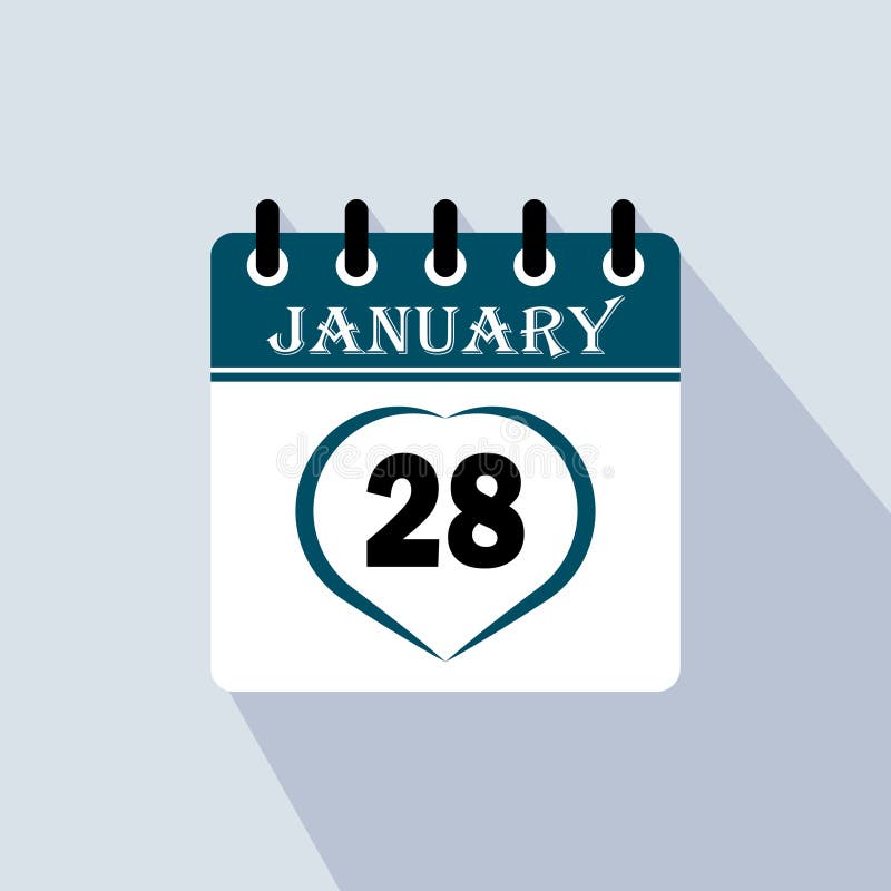 Icon Calendar Day - 28 January Stock Vector - Illustration of calendar ...