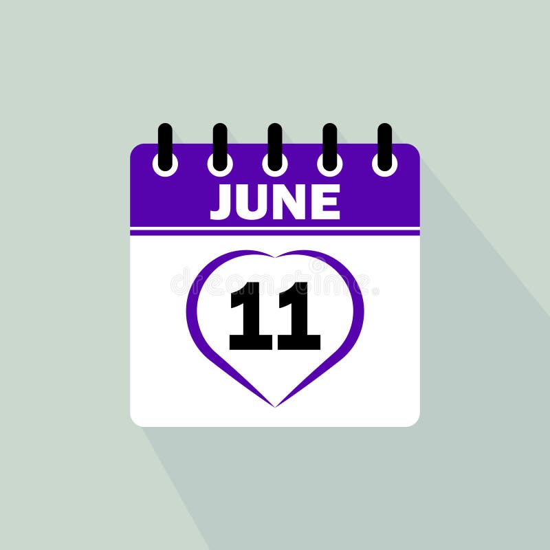 Icon Calendar Day - 11 June Stock Illustration - Illustration of date ...