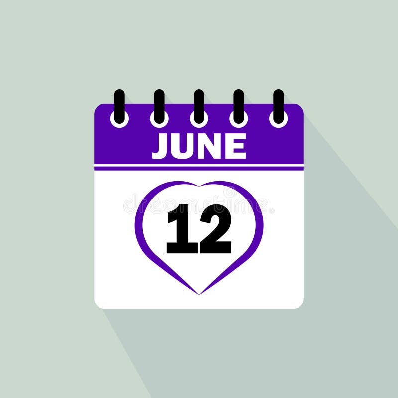 Icon Calendar Day - 12 June Stock Illustration - Illustration of month ...