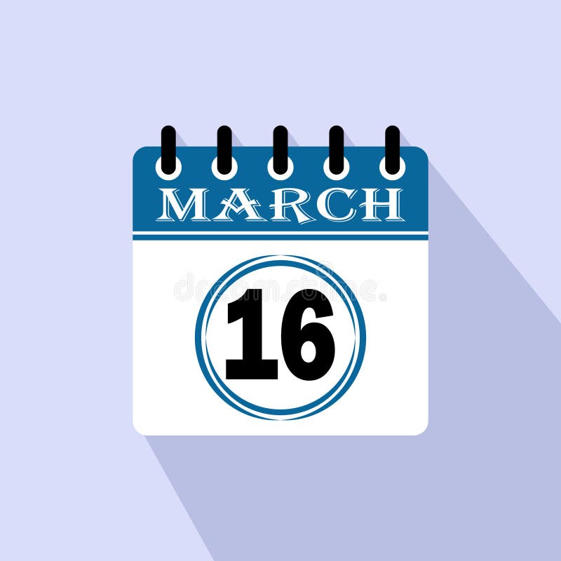 Icon Calendar Day - 16 March Stock Vector - Illustration of planning ...