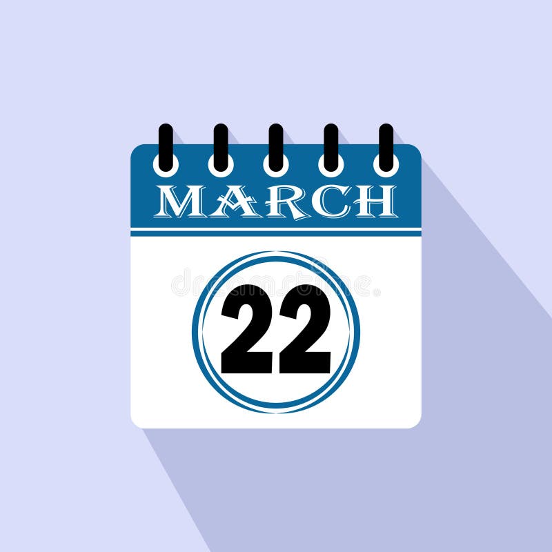Icon Calendar Day - 22 March Stock Vector - Illustration of world, icon ...