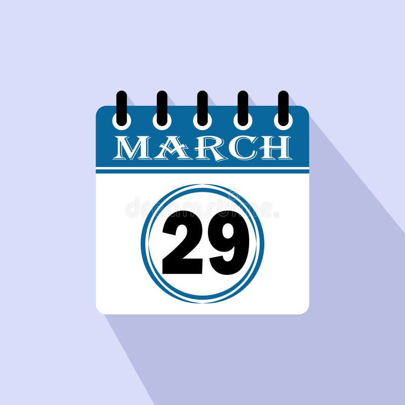 Icon Calendar Day - 29 March Stock Vector - Illustration of time ...