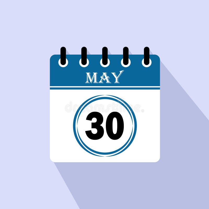 Icon calendar day - 30 May stock vector. Illustration of agenda - 306364563