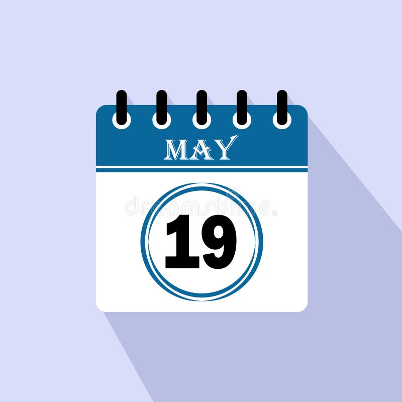 Icon calendar day - 19 May stock vector. Illustration of template ...