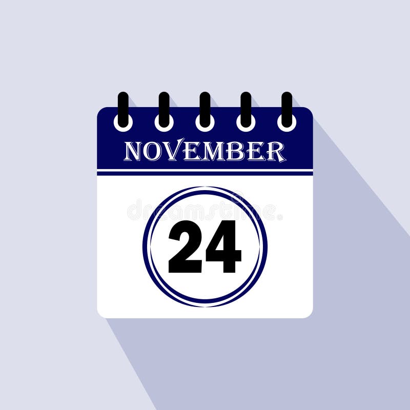 Icon Calendar Day - 24 November Stock Vector - Illustration of agenda ...