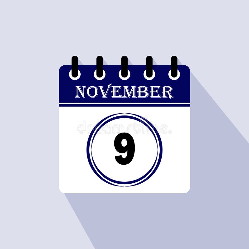 Icon Calendar Day - 9 November Stock Vector - Illustration of schedule ...