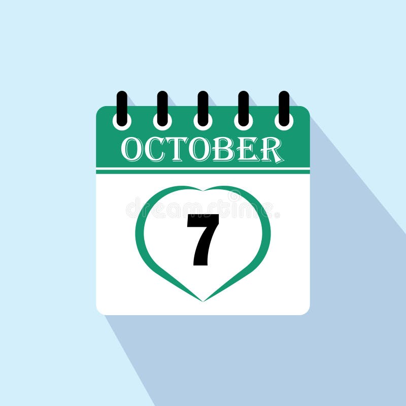 October 7 Day Calendar Stock Illustrations – 163 October 7 Day Calendar ...