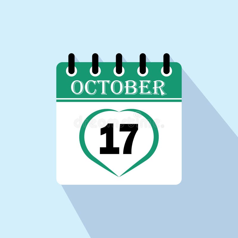 Icon Calendar Day - 17 October Stock Vector - Illustration of symbol ...