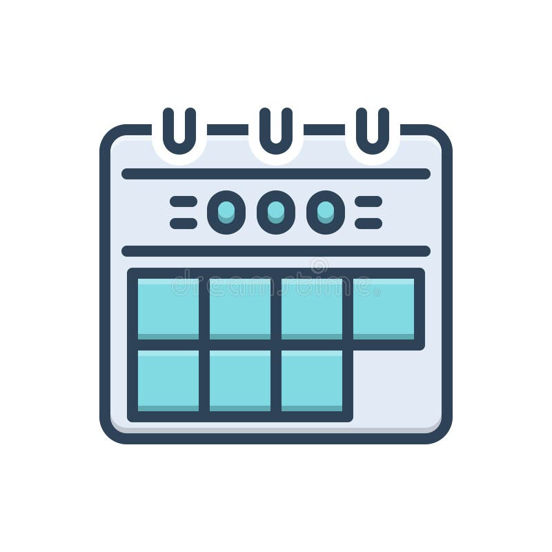 Color Illustration Icon for Calendar, Months and Date Stock ...