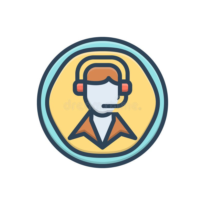 Color Illustration Icon for Call Center, Customer Service and Helpline ...